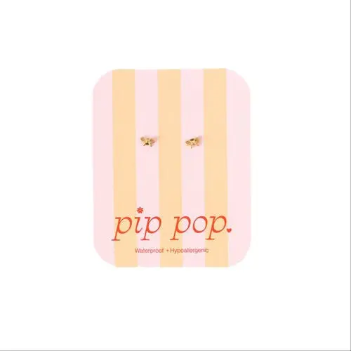 PIP POP Mini Bow Stud Earrings - Gold