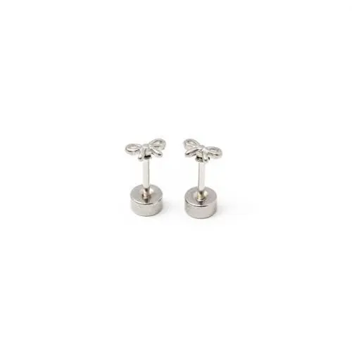 PIP POP Mini Bow Stud Earrings - Silver