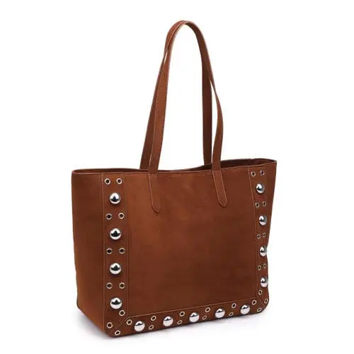 MODA LUXE Karli Studded Tote - Cognac