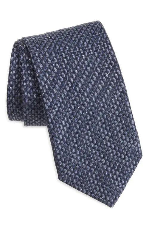 Canali Patterned Silk Tie - Blue