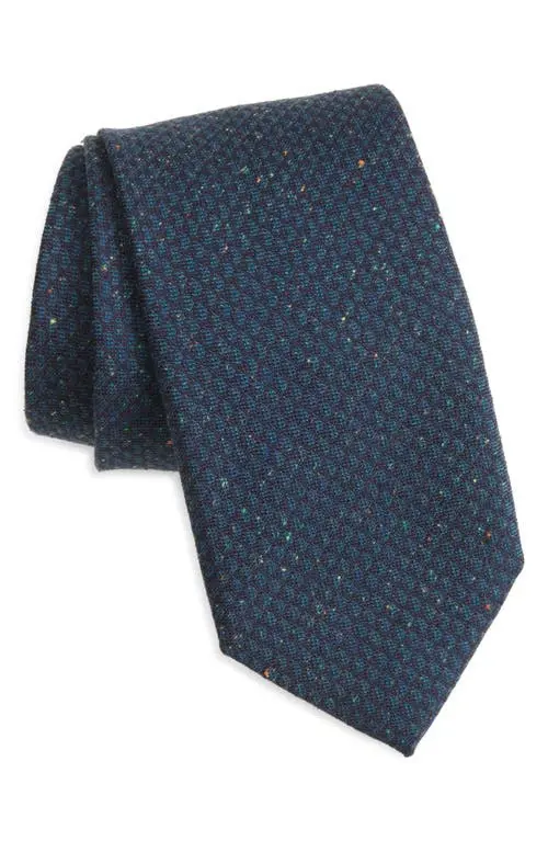 Canali Silk Jacquard Tie - Dark Green/blue