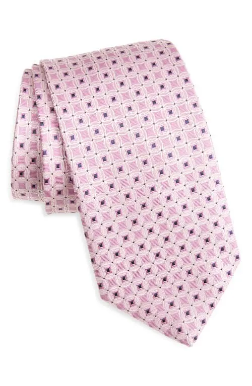 Canali Medallion Silk Neck Tie - Pink