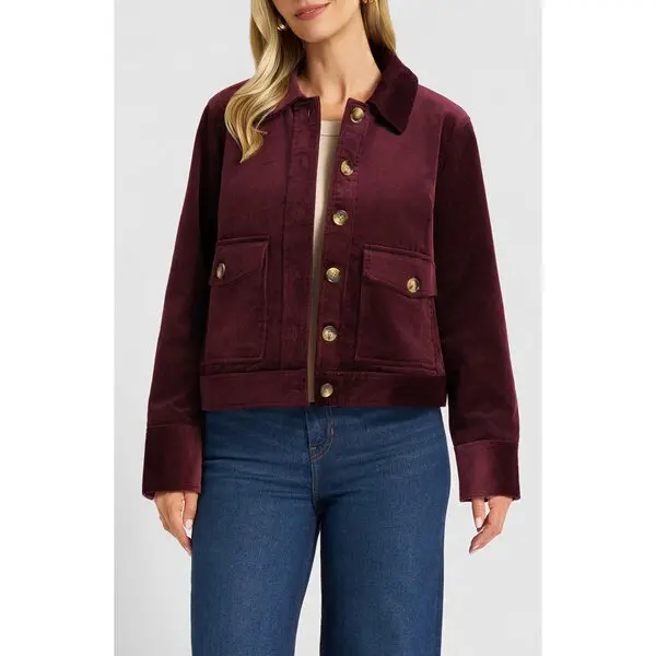 Matty M. Jeri Cotton Blend Corduroy Jacket - Fig