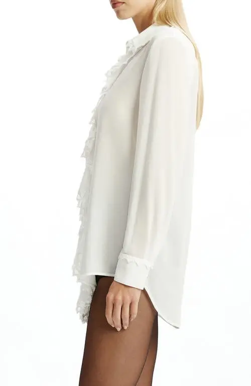 Bardot Jolanda Ruffle Front Button-up Shirt