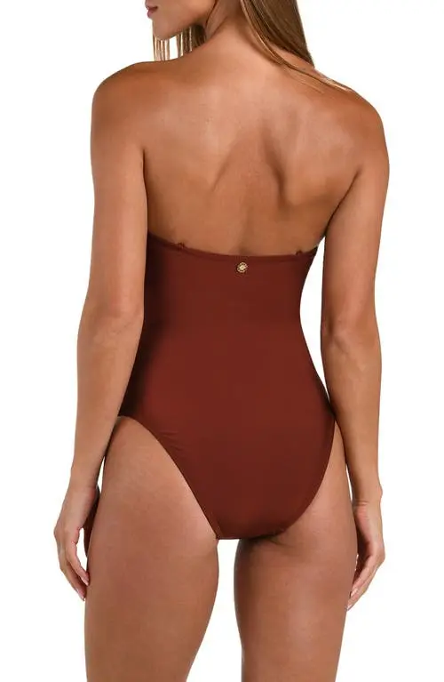 SUNSHINE 79 Solid Strapless One-piece Swimsuit - Mahogany