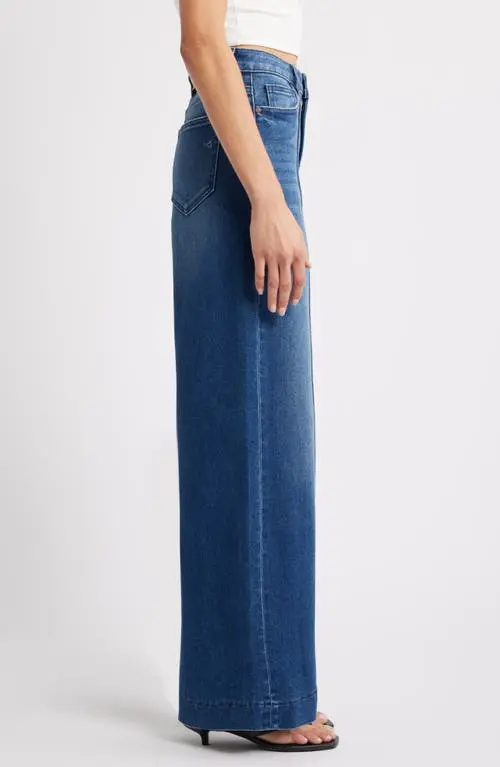 HIDDEN JEANS Pintuck High-waist Wide-leg Jeans