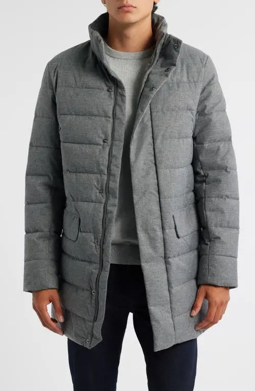 SAVE THE DUCK Gordon Puffer Jacket With Stowaway Hood - Mid Grey Melange