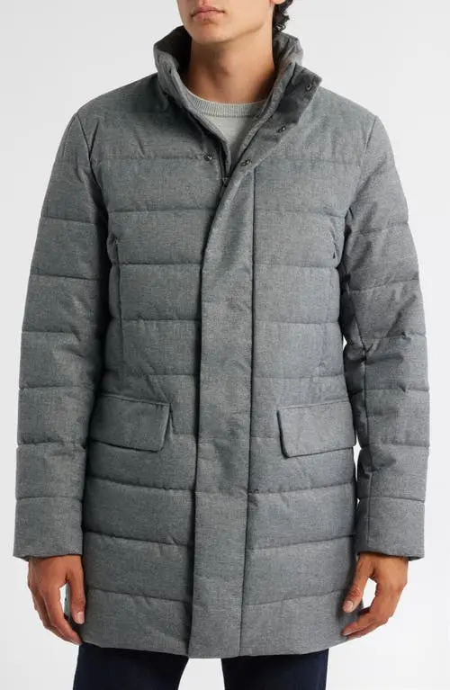 SAVE THE DUCK Gordon Puffer Jacket With Stowaway Hood - Mid Grey Melange