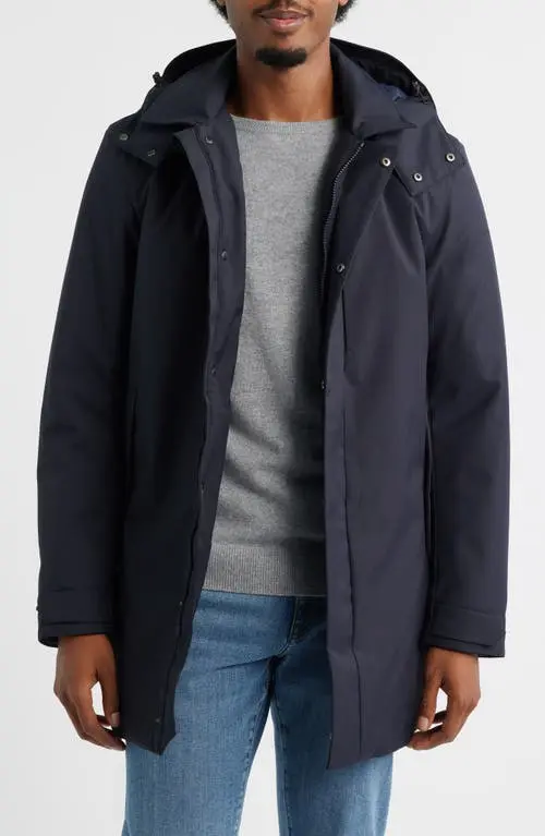 SAVE THE DUCK Sid Twill Jacket With Removable Hood - Blue Black