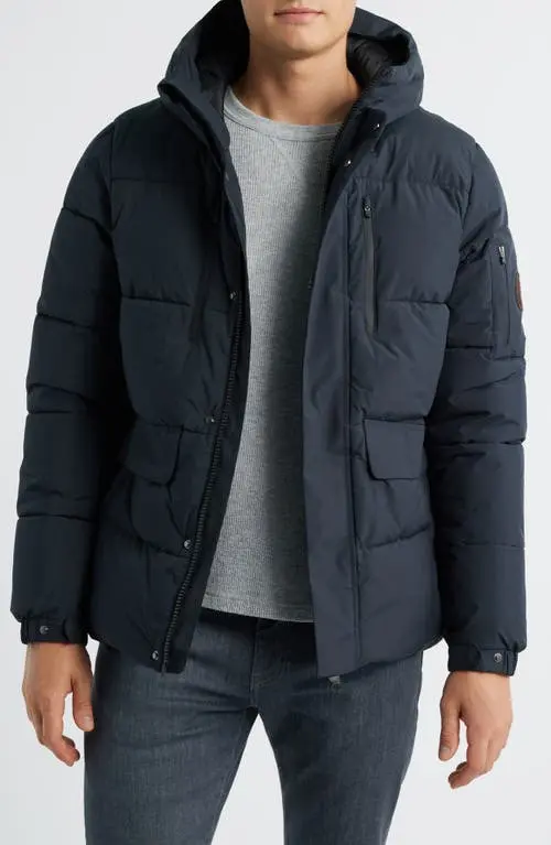 SAVE THE DUCK Alter Waterproof Hooded Puffer Jacket - Blue Black