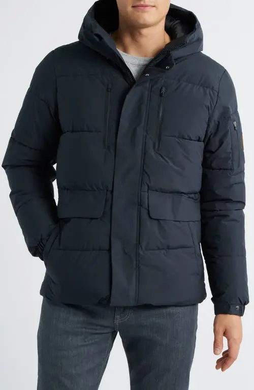 SAVE THE DUCK Alter Waterproof Hooded Puffer Jacket - Blue Black