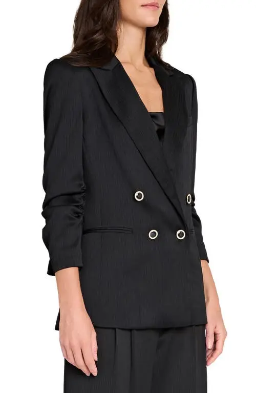 TAHARI ASL Double-breasted Crinkle Satin Blazer