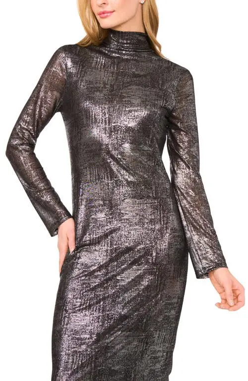 Ted Baker London Metallic Long Sleeve Midi Dress
