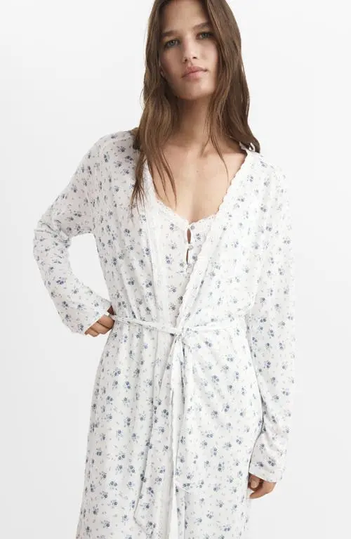 Mango Floral Print Robe