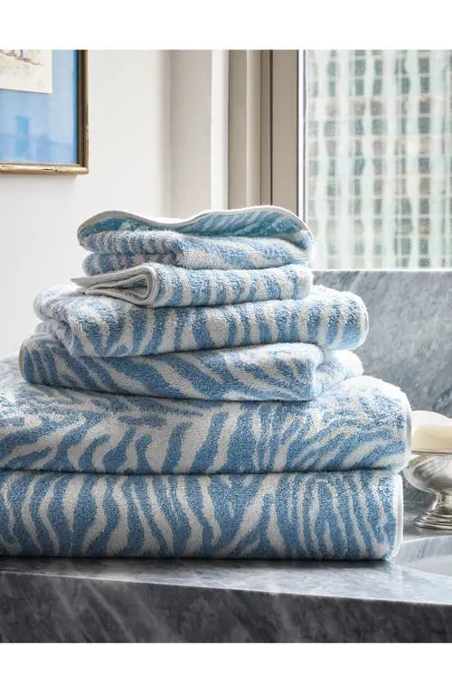 MATOUK Regine Zebra Stripe Cotton & Linen Towel
