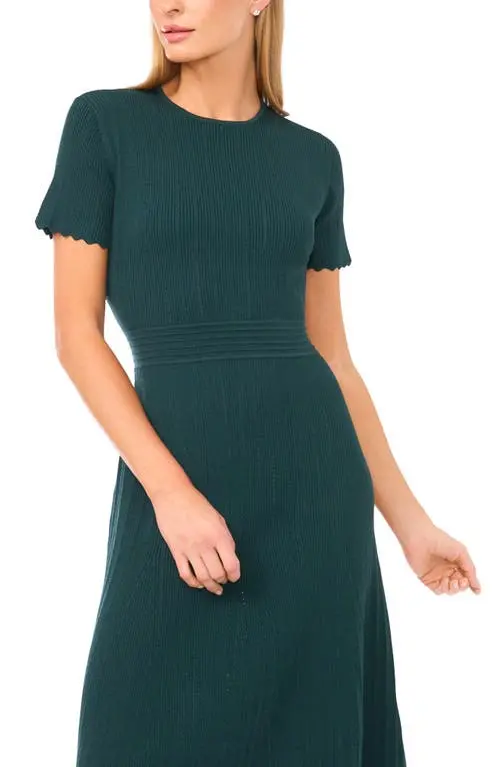 Ted Baker London Short Sleeve Crew Neck Midi Dress - Midnight Teal |  Editorialist