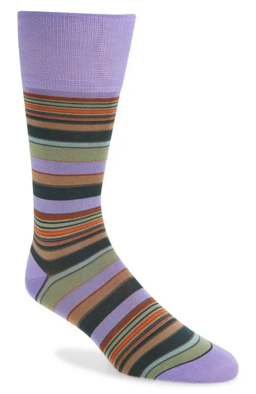 Paul Smith Leonardo Striped Silk Blend Dress Socks - Mauve