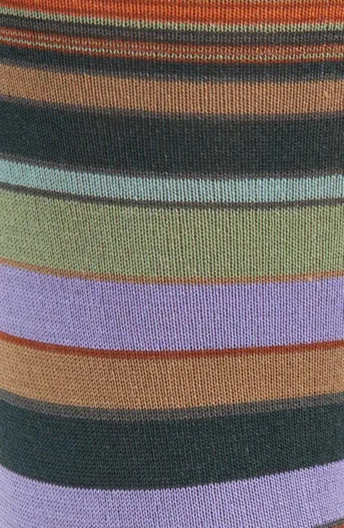 Paul Smith Leonardo Striped Silk Blend Dress Socks - Mauve