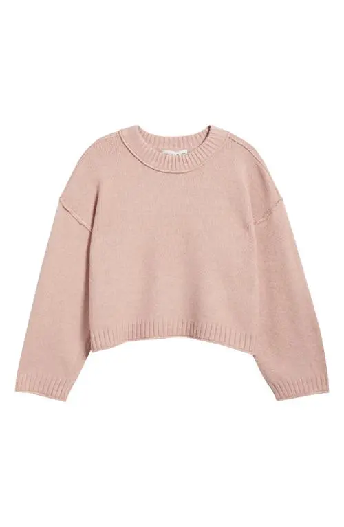 CITY BLUES Relaxed Crop Sweater - Blush
