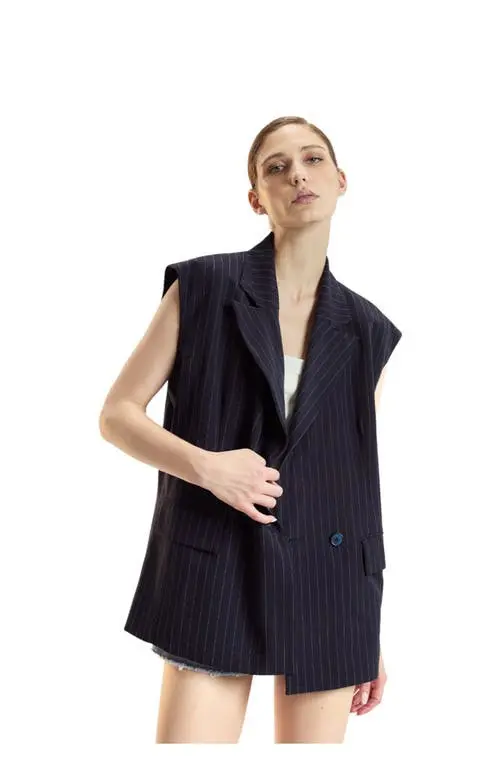 Cynthia Rowley Oversized Double Breasted Vest