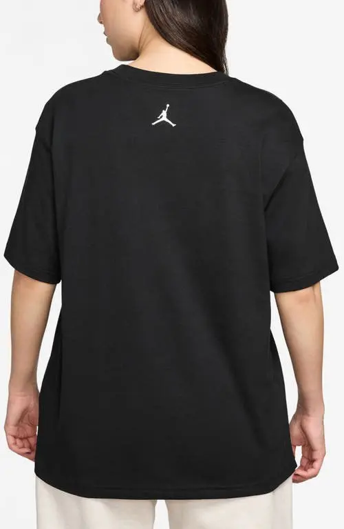 JORDAN Logo Cotton Graphic T-shirt - Black/white
