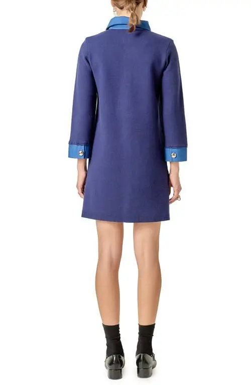 English Factory Mixed Media Knit Dress