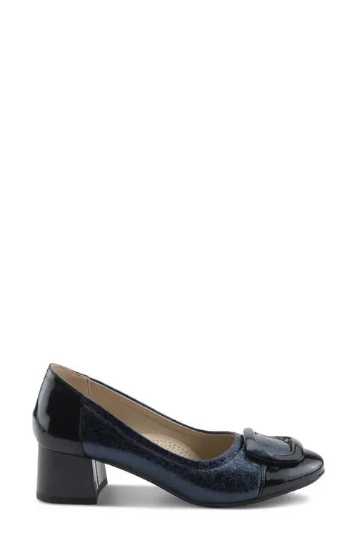 SPRING STEP SHOES Two-tone Cap Toe Pumps - Navy Metallic