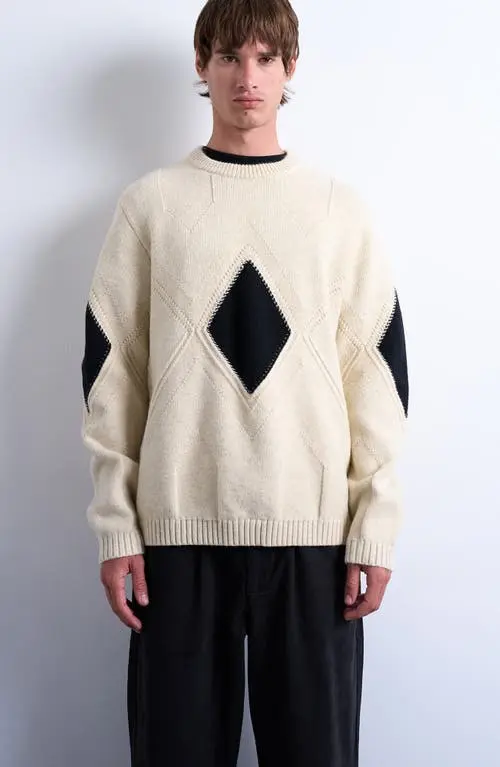 Topman Diamond Patterned Crewneck Sweater