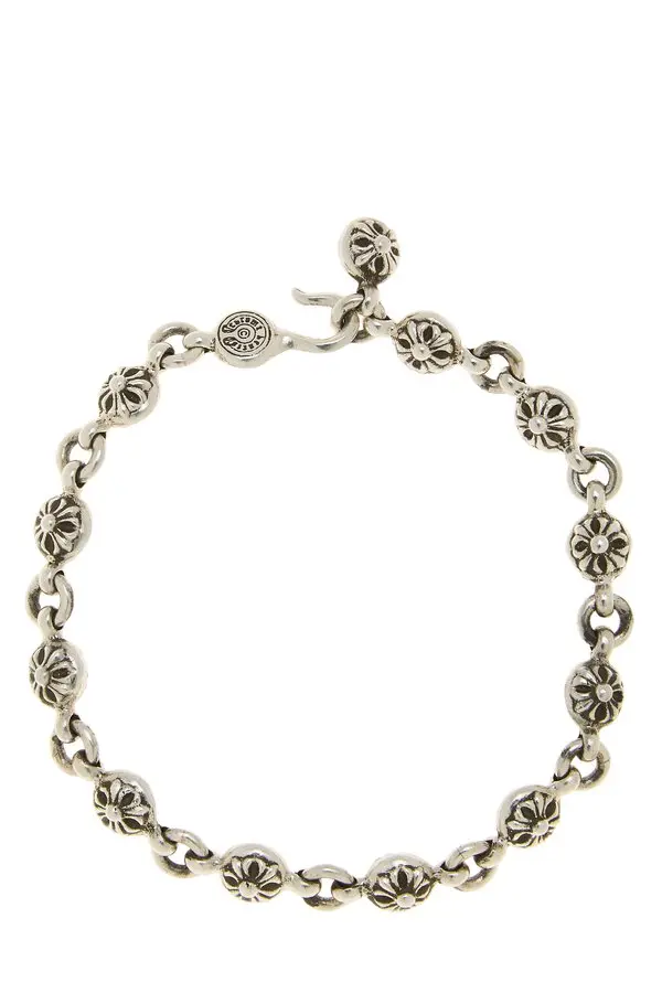 Chrome Hearts Sterling Cross Ball Bracelet - Silver