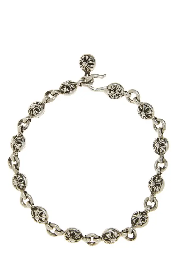 Chrome Hearts Sterling Cross Ball Bracelet