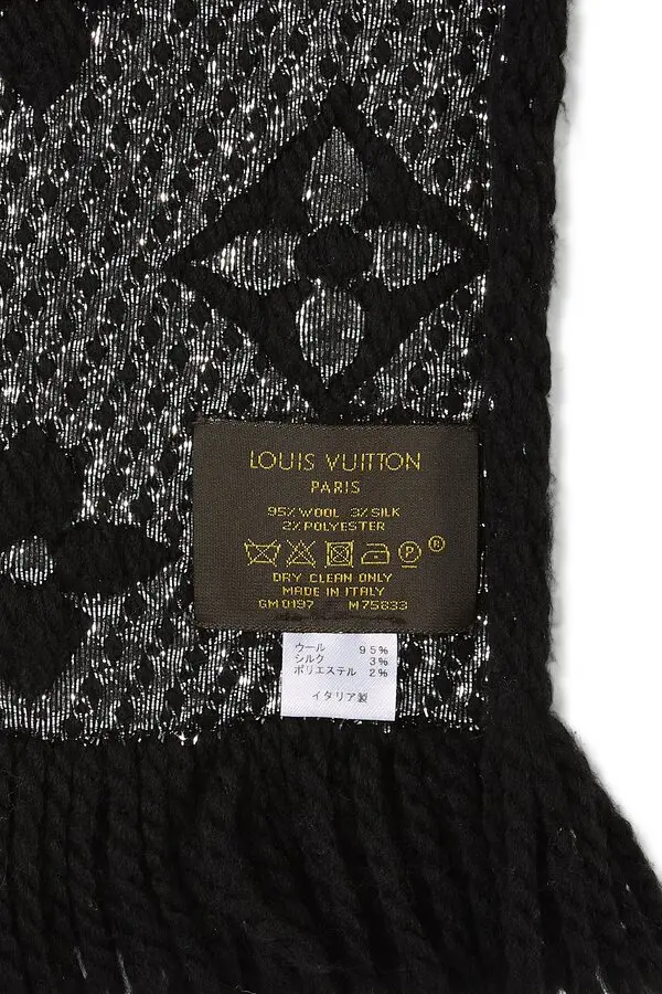 LOUIS VUITTON Wool Logomania Shine Scarf