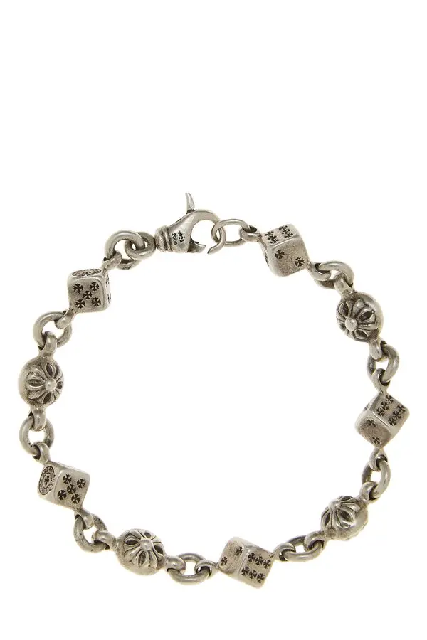 Chrome Hearts Sterling Dice Cross Ball Bracelet