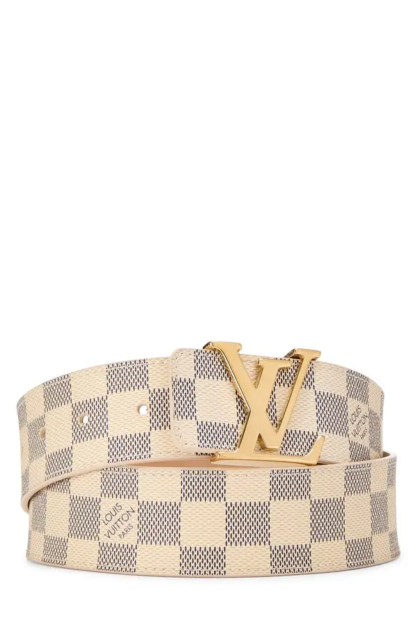 LOUIS VUITTON Damier Azur Initiales Belt - White