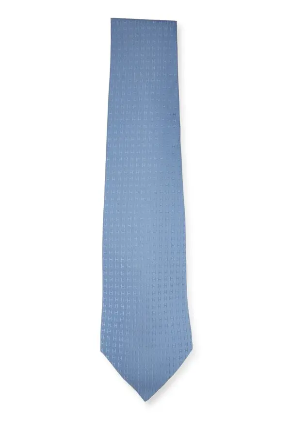 Hermès Printed Silk Necktie - Blue