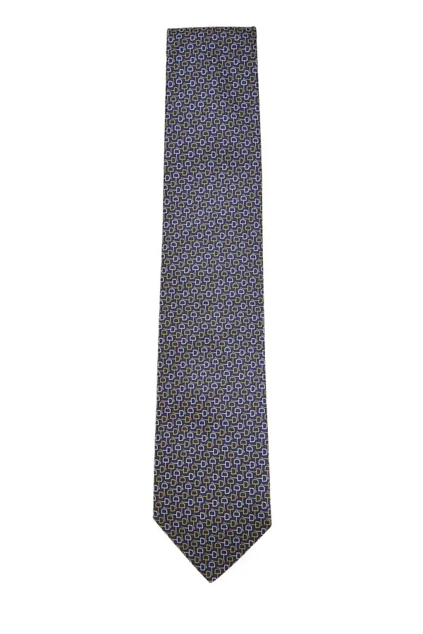 Hermès Jacquard Necktie - Navy