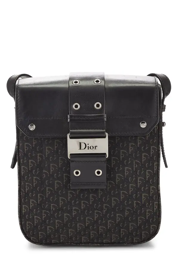 Dior Street Chic Diorissimo Canvas Shoulder Bag - Black