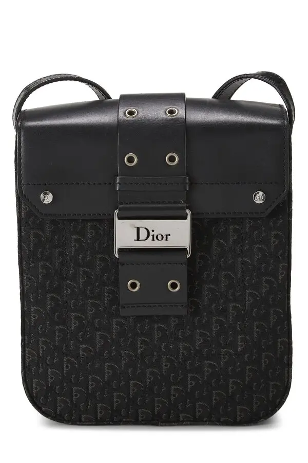 Dior Street Chic Diorissimo Canvas Shoulder Bag - Black