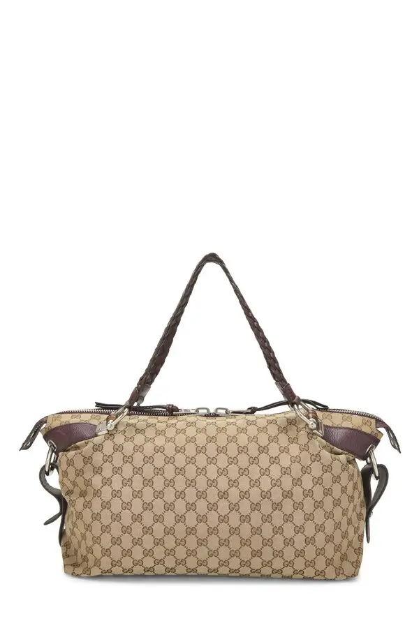 Gucci Original Gg Canvas Bamboo Braided Handbag