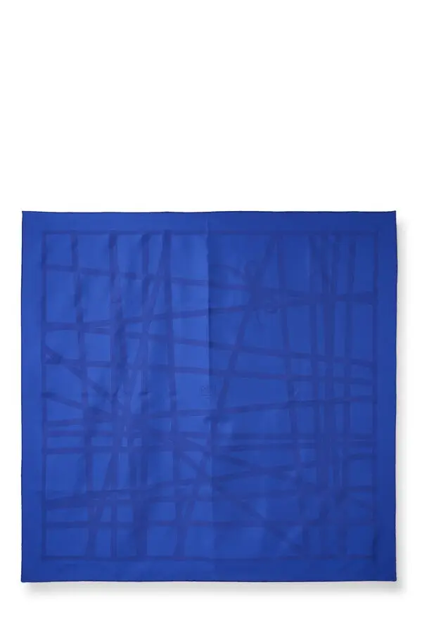Hermès Bolduc' Silk Scarf 90 - Blue