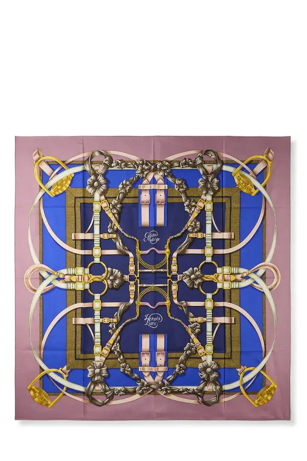 Hermès Multicolor 'grand Manege' Silk Scarf 90 - Purple