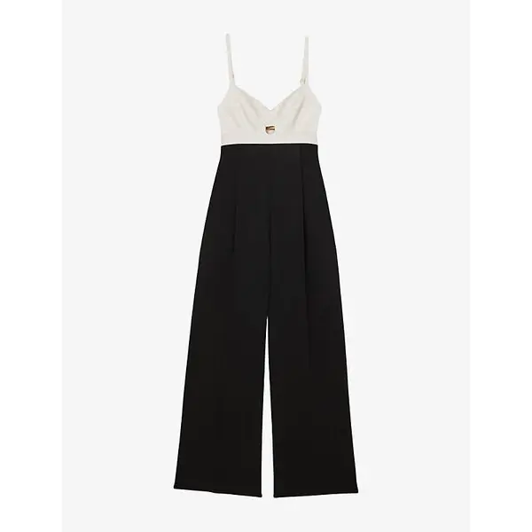 REISS X Atelier Darcey Colour-block Woven Jumpsuit - Black