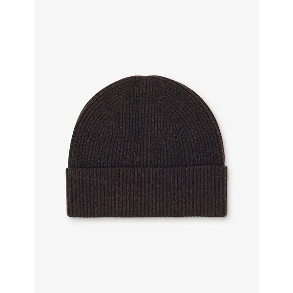 REISS Merino-wool Beanie - Chocolate Brown