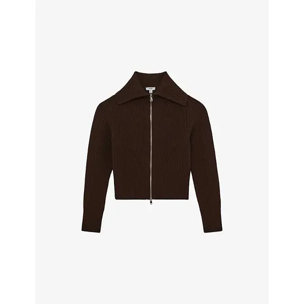 REISS Ruby Zip-up Wool Cardigan