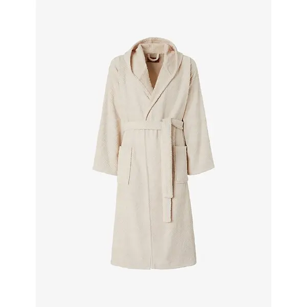 Missoni Chalk Zigzag-pattern Cotton-terry Bathrobe - Natural