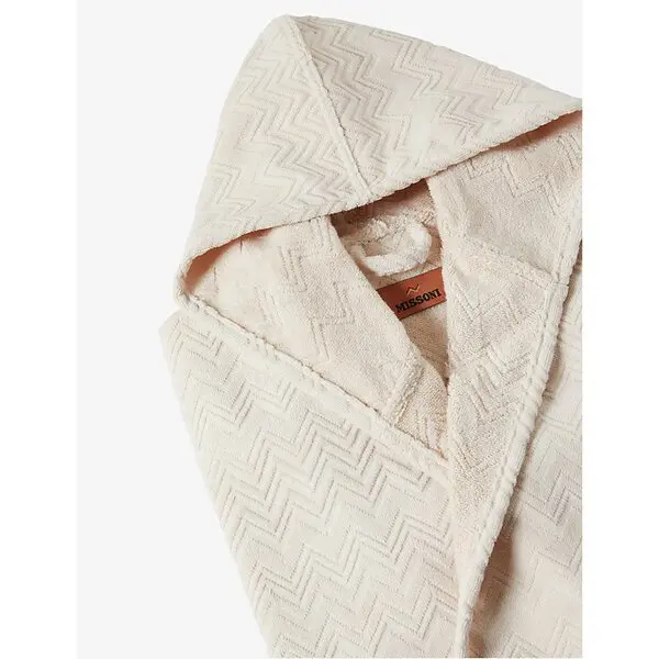Missoni Chalk Zigzag-pattern Cotton-terry Bathrobe