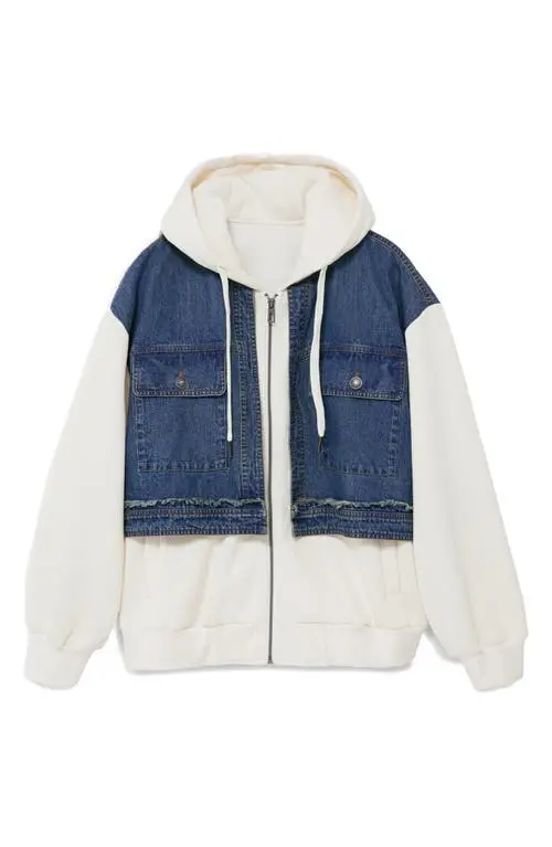 Desigual Denim Combo Full-zip Hoodie