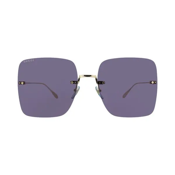 Gucci Square Frame Metal Sunglasses - Gold