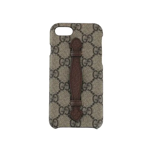 Gucci Gg Supreme Selleria Iphone 8 Case - Tan