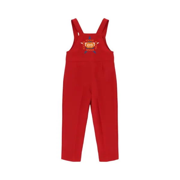 Gucci Embroidered Logo Overalls - Red