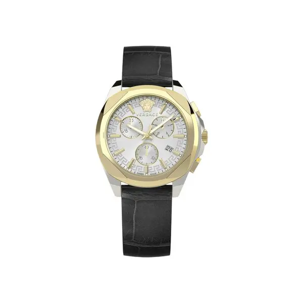 Versace Medusa Chrono Leather Watch - Gold